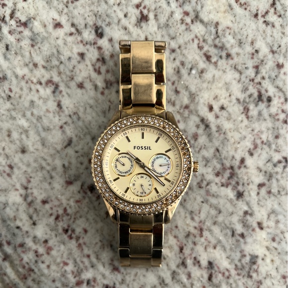 Fossil | Accessories | Fossil Watch Gold With Diamond Details | Poshmark